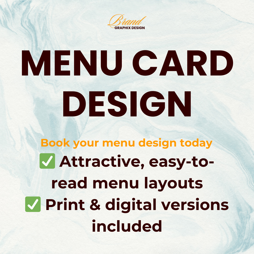 Menu Card Design - Brand Graphix Design